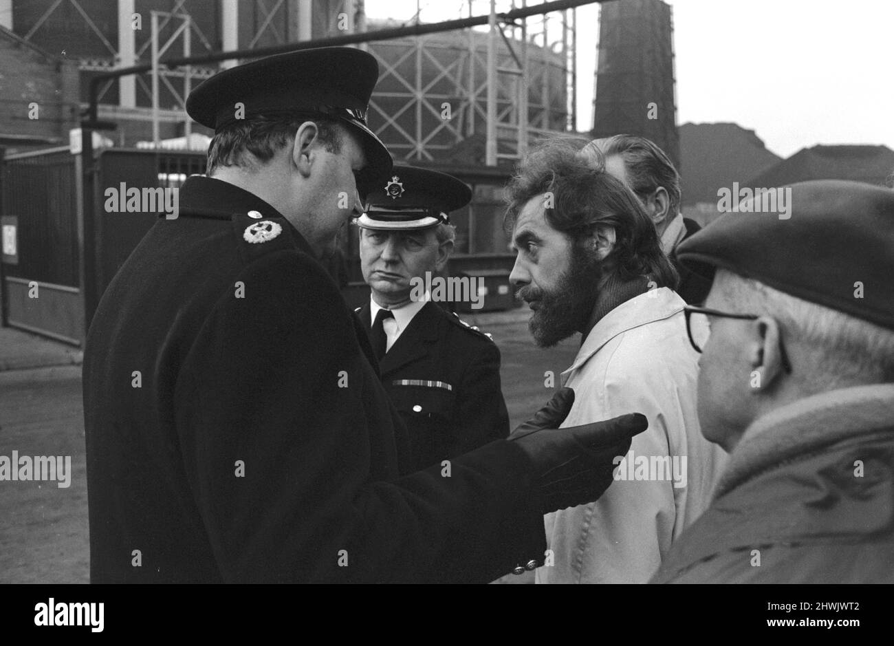Labour MP for Nuneaton Leslie Huckfield pictured with police officers ...