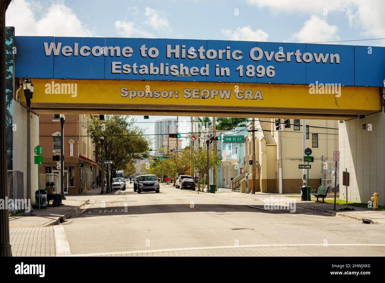 Miami, FL, USA - March 5, 2022: Welsome to Historic Overtown ...