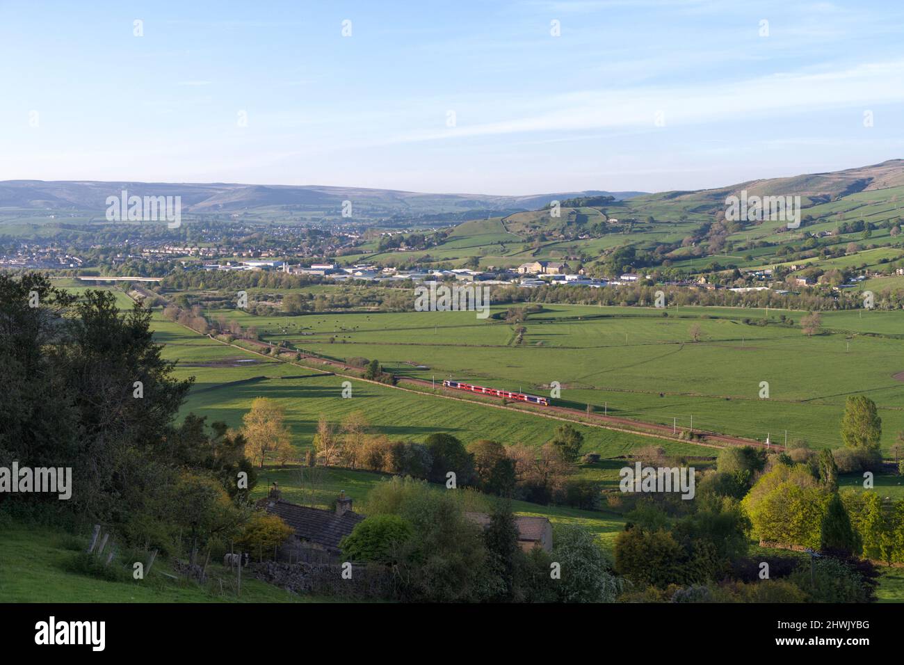 Northern Rail siemens class 333 train running along the Aire valley ...