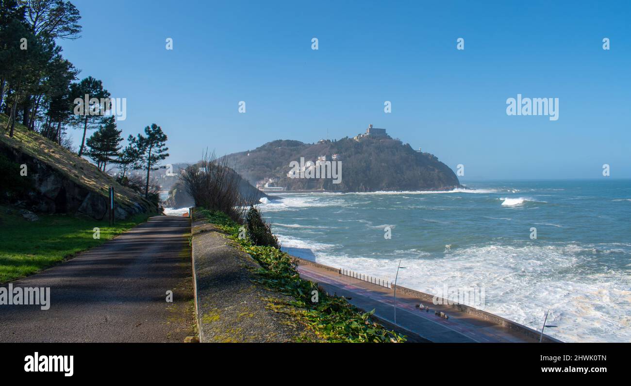 The mount Igueldo from the mount Urgull in San Sebastian (Donostia ...
