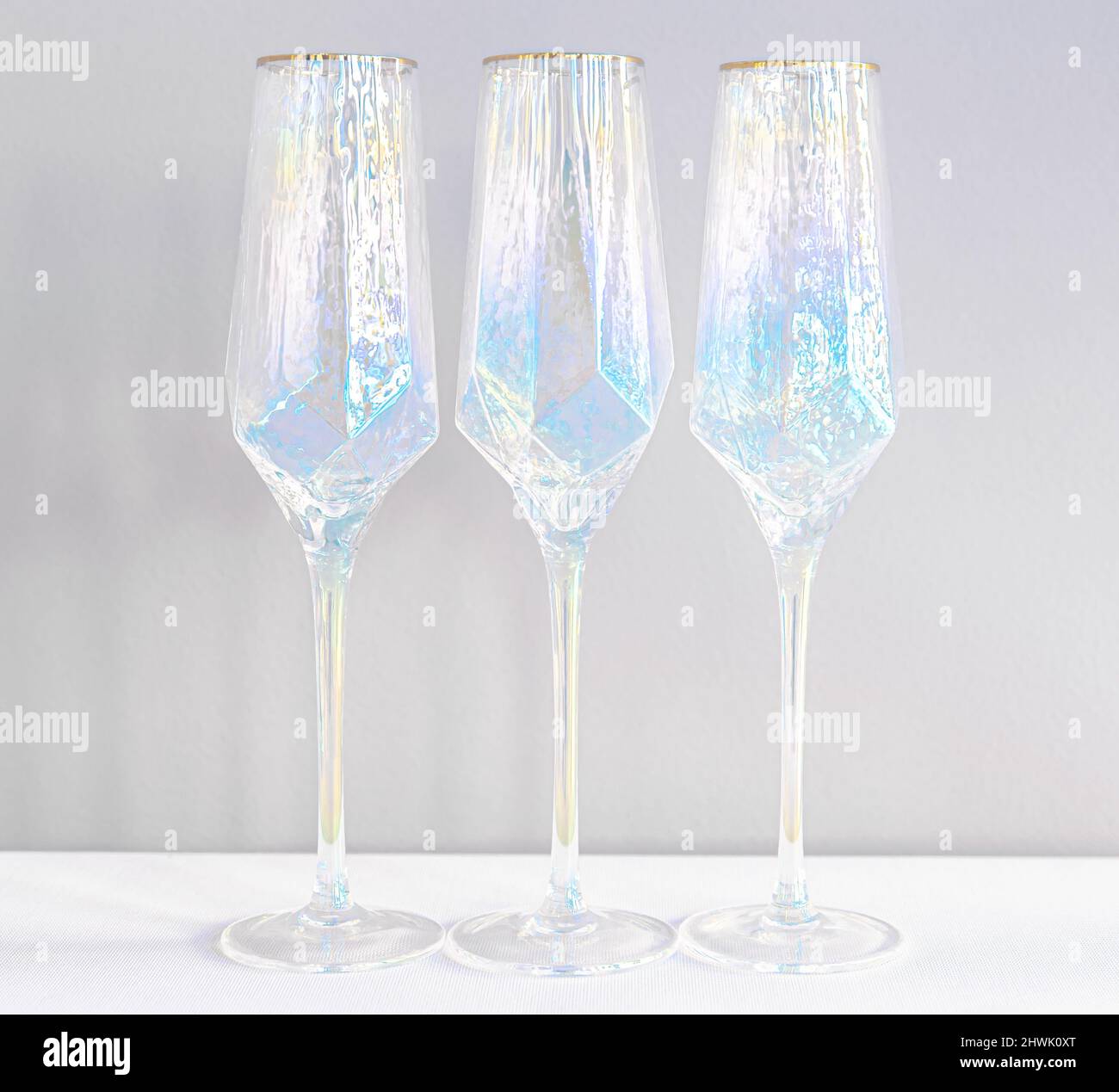 Texture glass goblets on a white background Stock Photo - Alamy