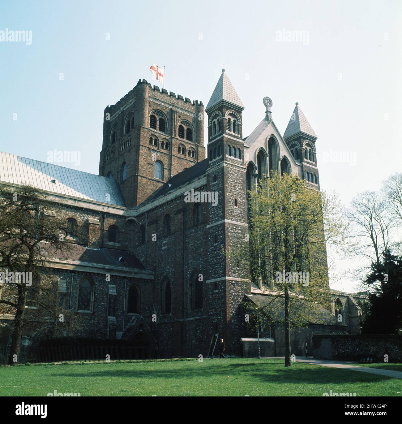 St Albans Cathedral, St Albans, Hertfordshire. 1973 Stock Photo - Alamy