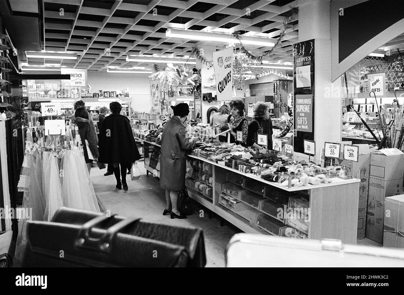 People shopping inside Tower House, Middlesbrough, North Yorshire. 1972 ...