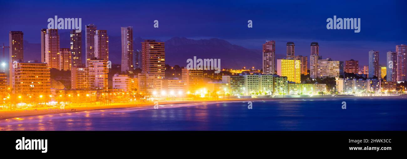Skyscrapers night benidorm costa hi-res stock photography and images ...