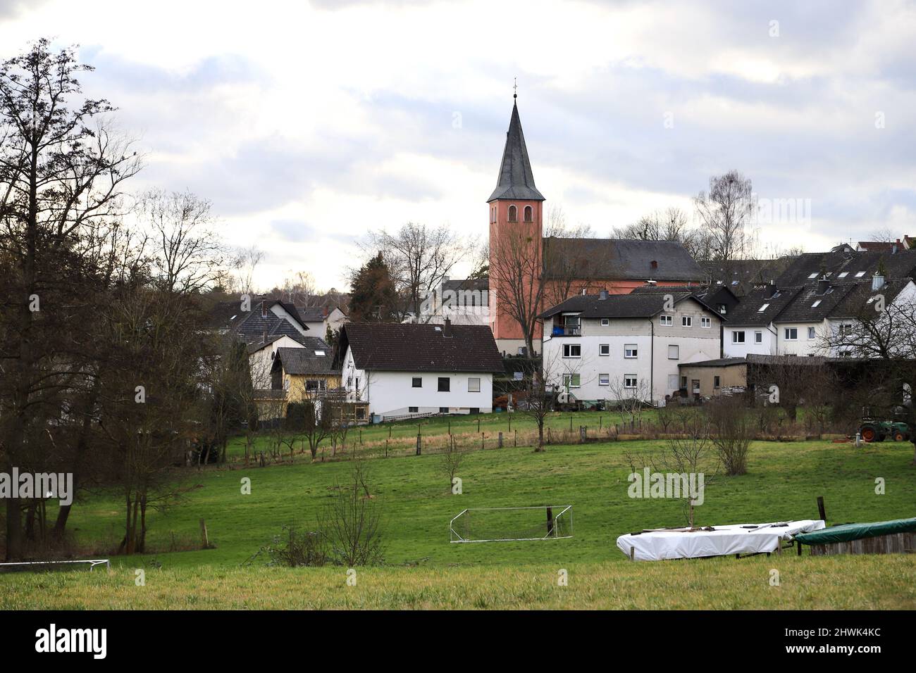 village with church Stock Photo - Alamy