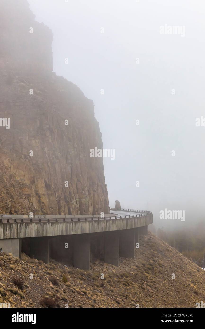 Golden Gate Bridge in the fog at Golden Gate Canyon in Yellowstone ...