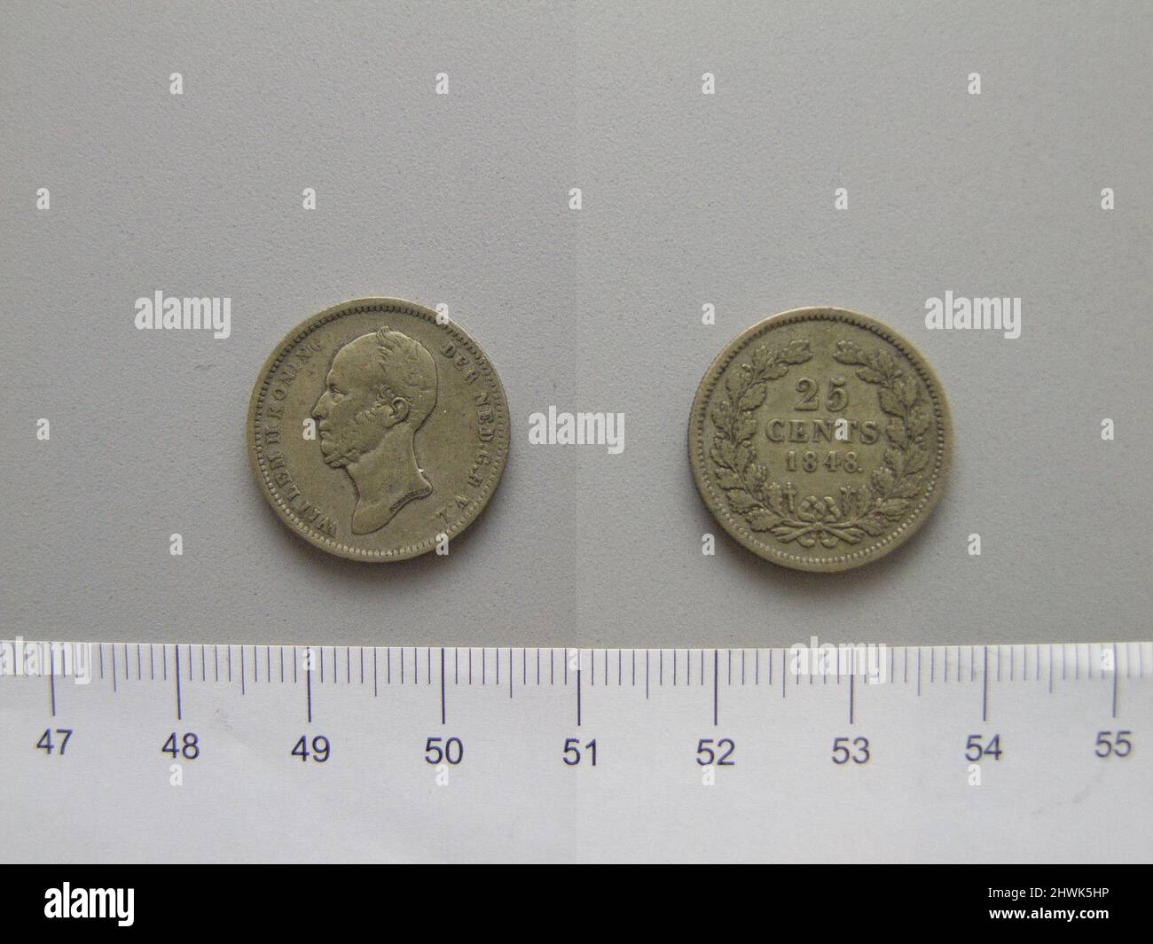 25 Cents of William II, King of the Netherlands from Utrecht. Ruler ...