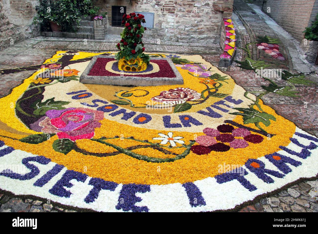 Infiorata of Spello Umbria Italy Stock Photo - Alamy