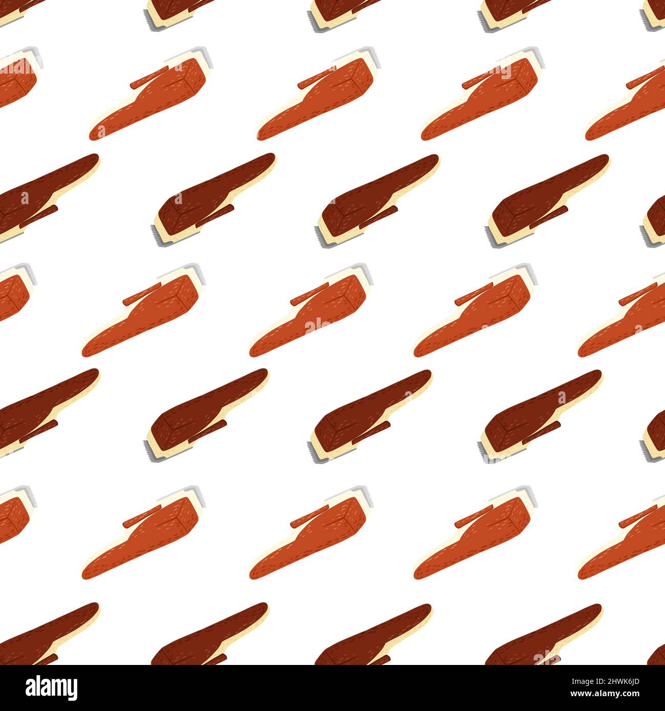 Clippers seamless pattern on. Vintage barber shops elements in doodle ...