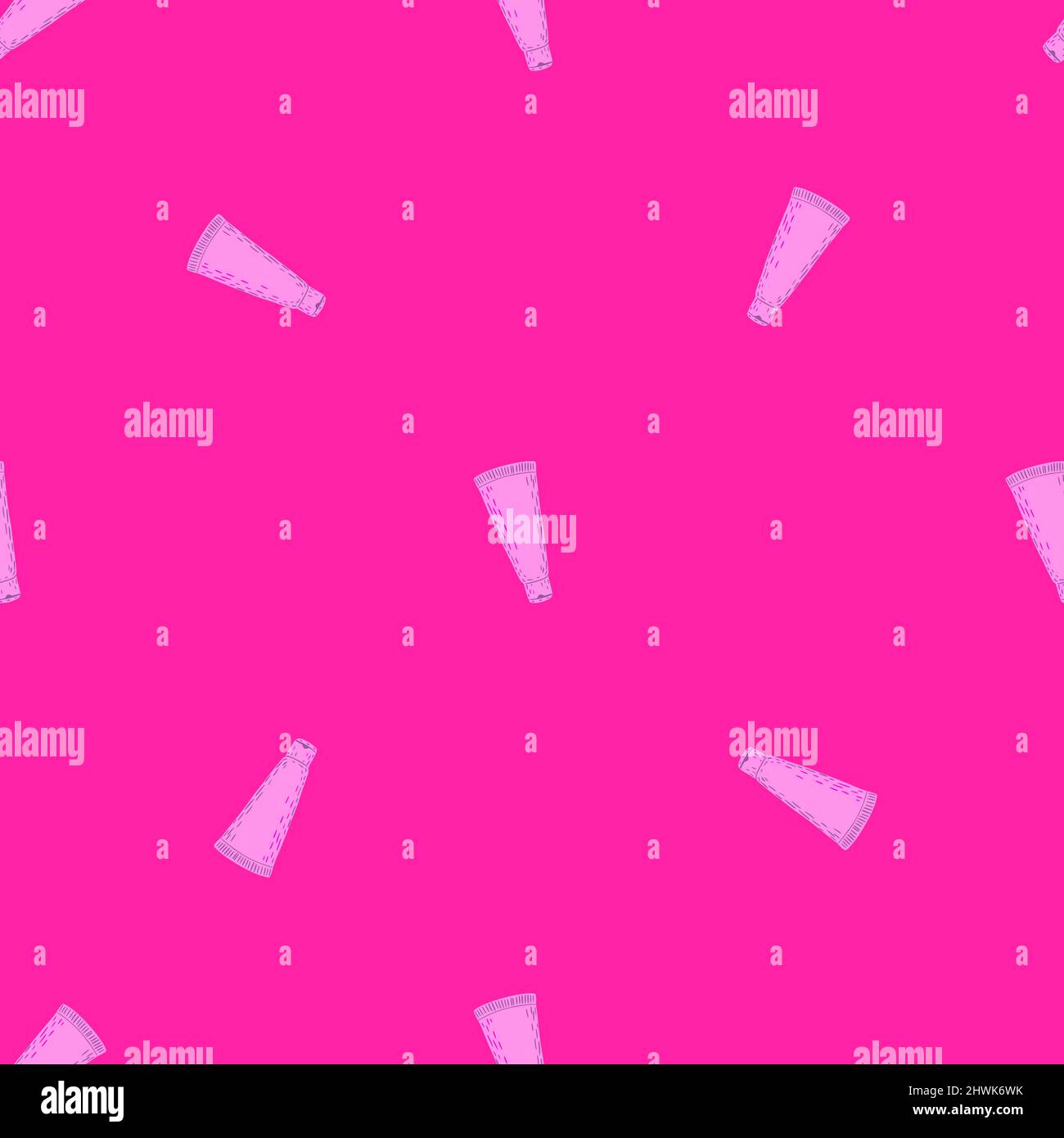 Tube cosmetic cream seamless pattern. Elements spa in doodle style ...