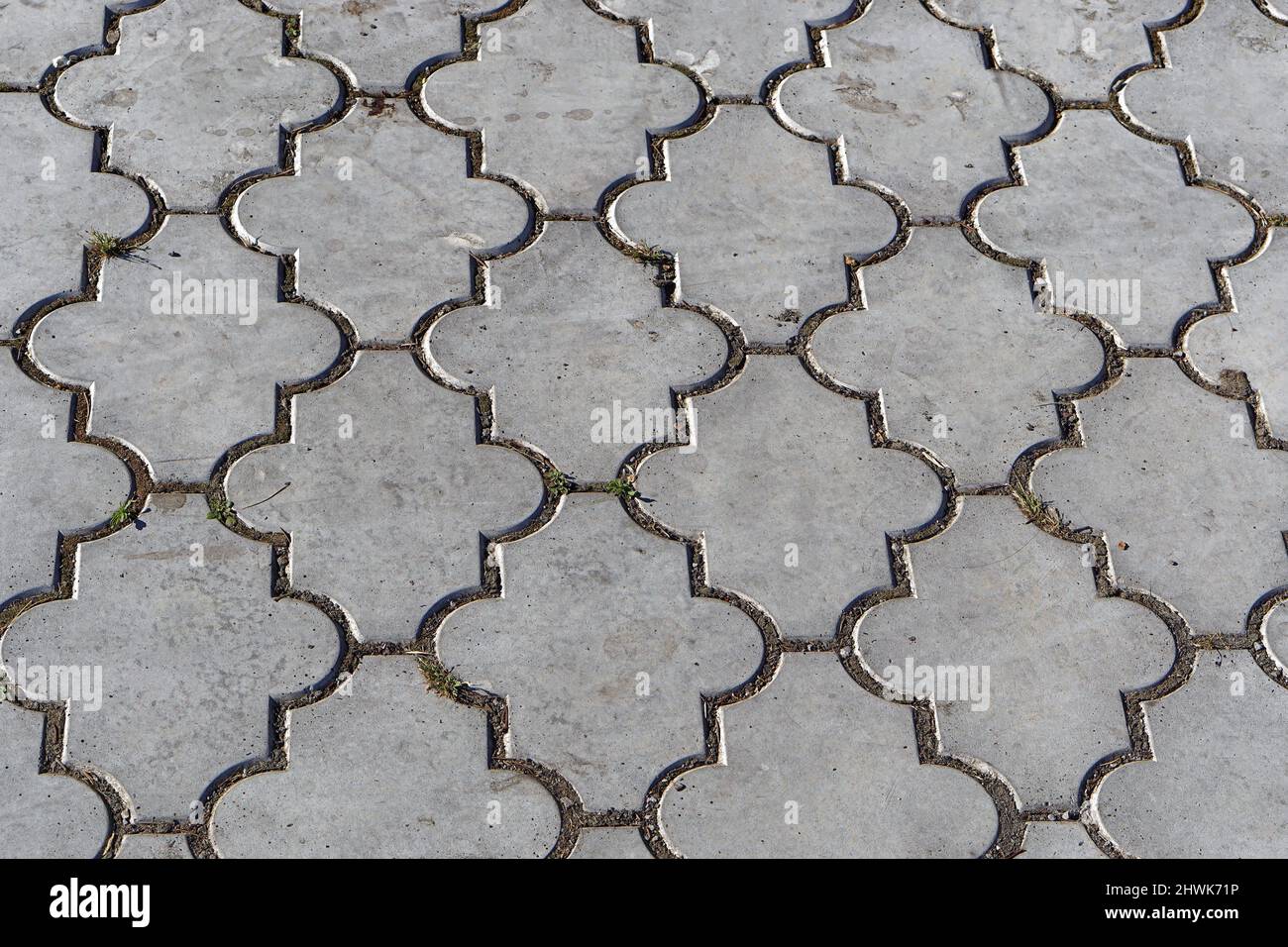 Gray concrete shape outdoor patio pavement tiles pattern Stock Photo ...