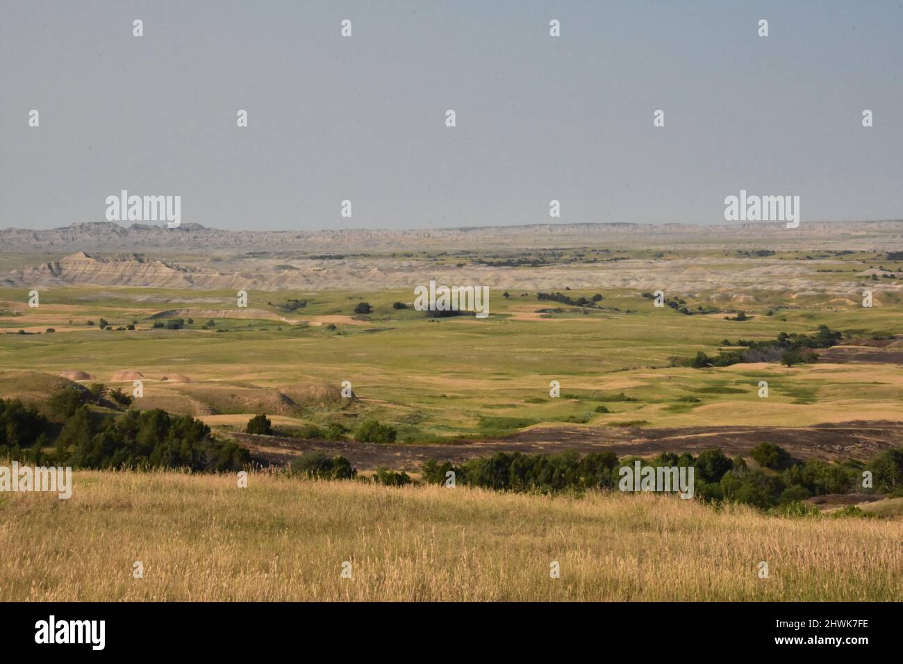 Scenic badlands landscape with a valley in rural South Dakota Stock ...