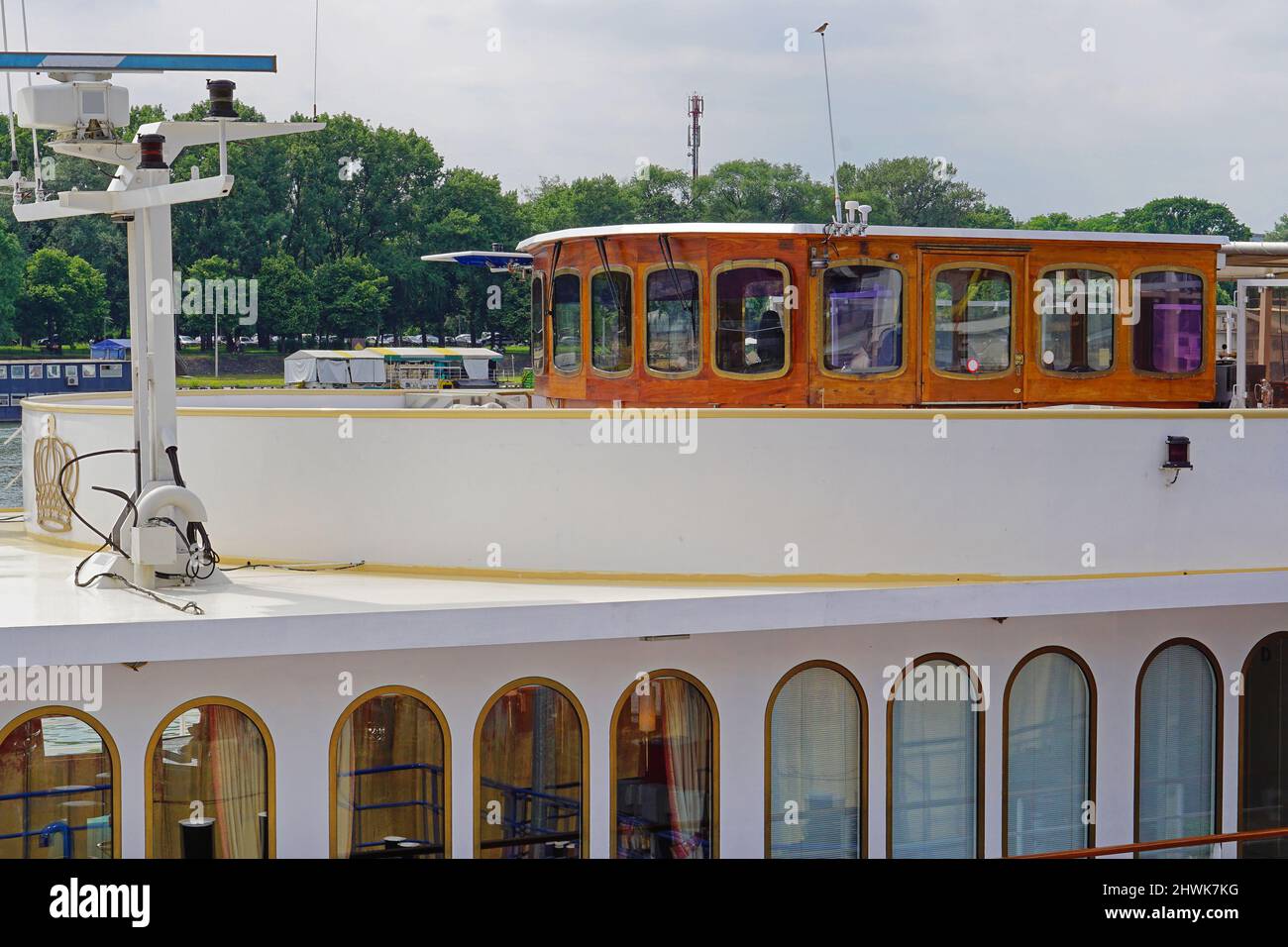 Old river cruise ship captain cabin top view Stock Photo - Alamy