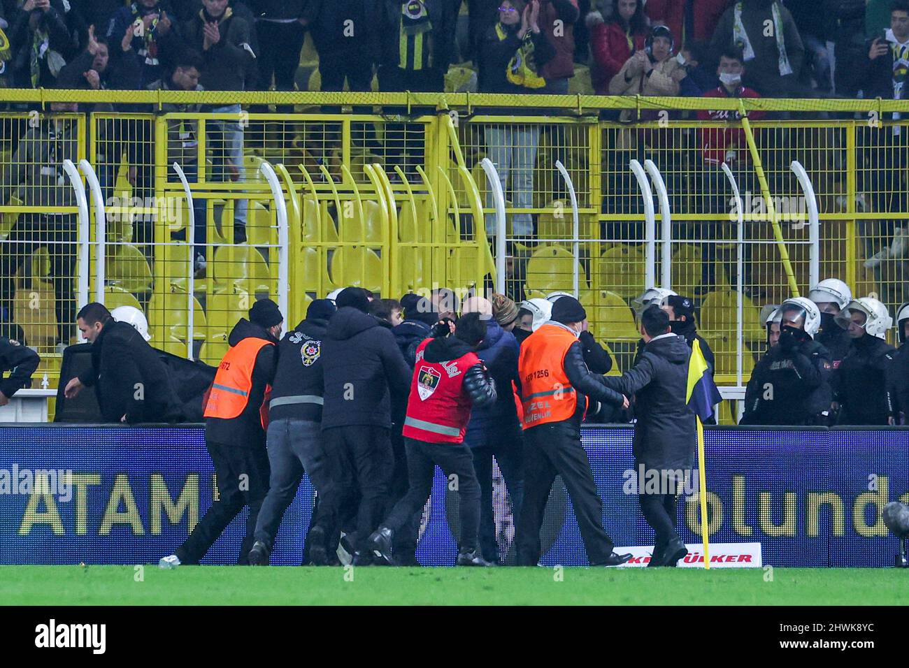 ISTANBOEL, TURKEY - MARCH 6: Fenerbahce SK supporter invading the pitch ...
