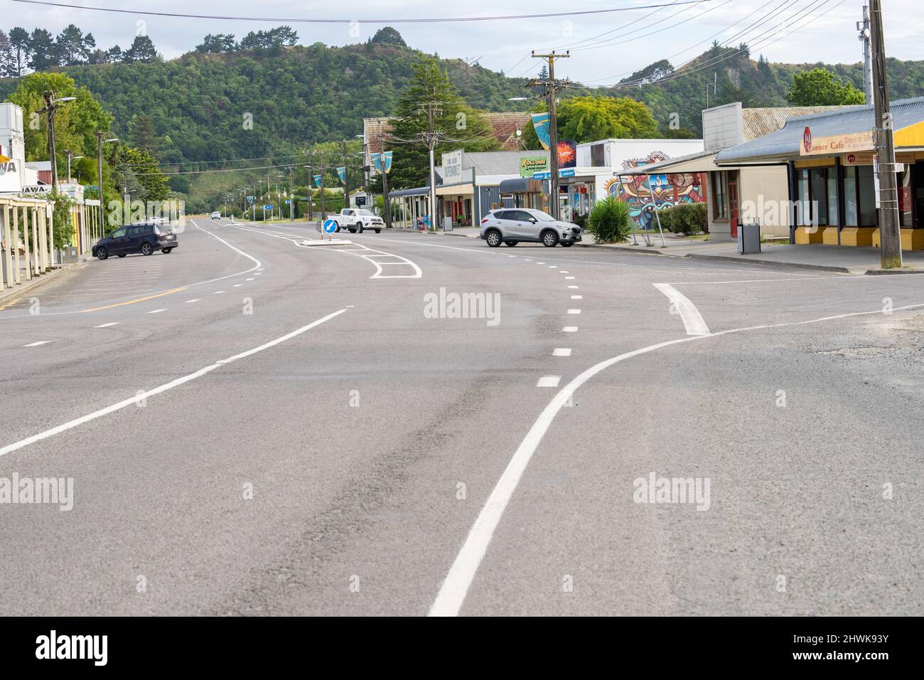 Tolaga Bay New Zealand - February 6 2022; State highway 35 passing and ...