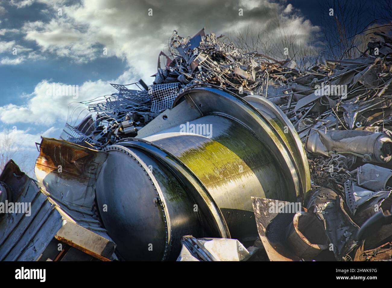 Metal scrap is collected for reuse / Waste products are recycled during ...