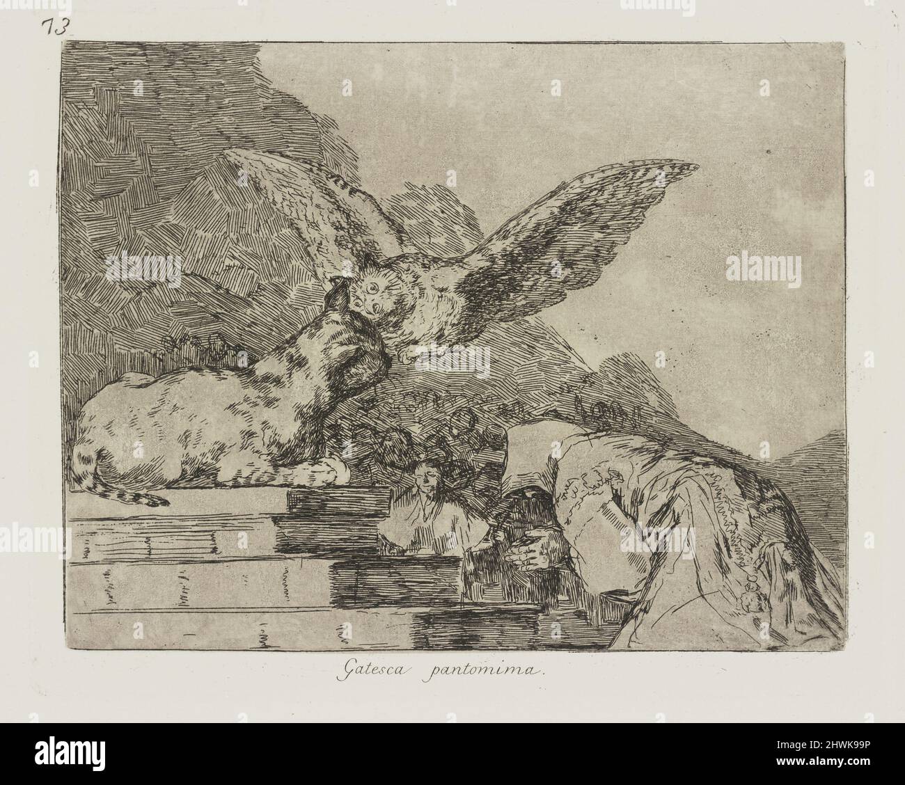 Gatesca pantomima. (Feline Pantomime.), pl. 73 from the series Los ...