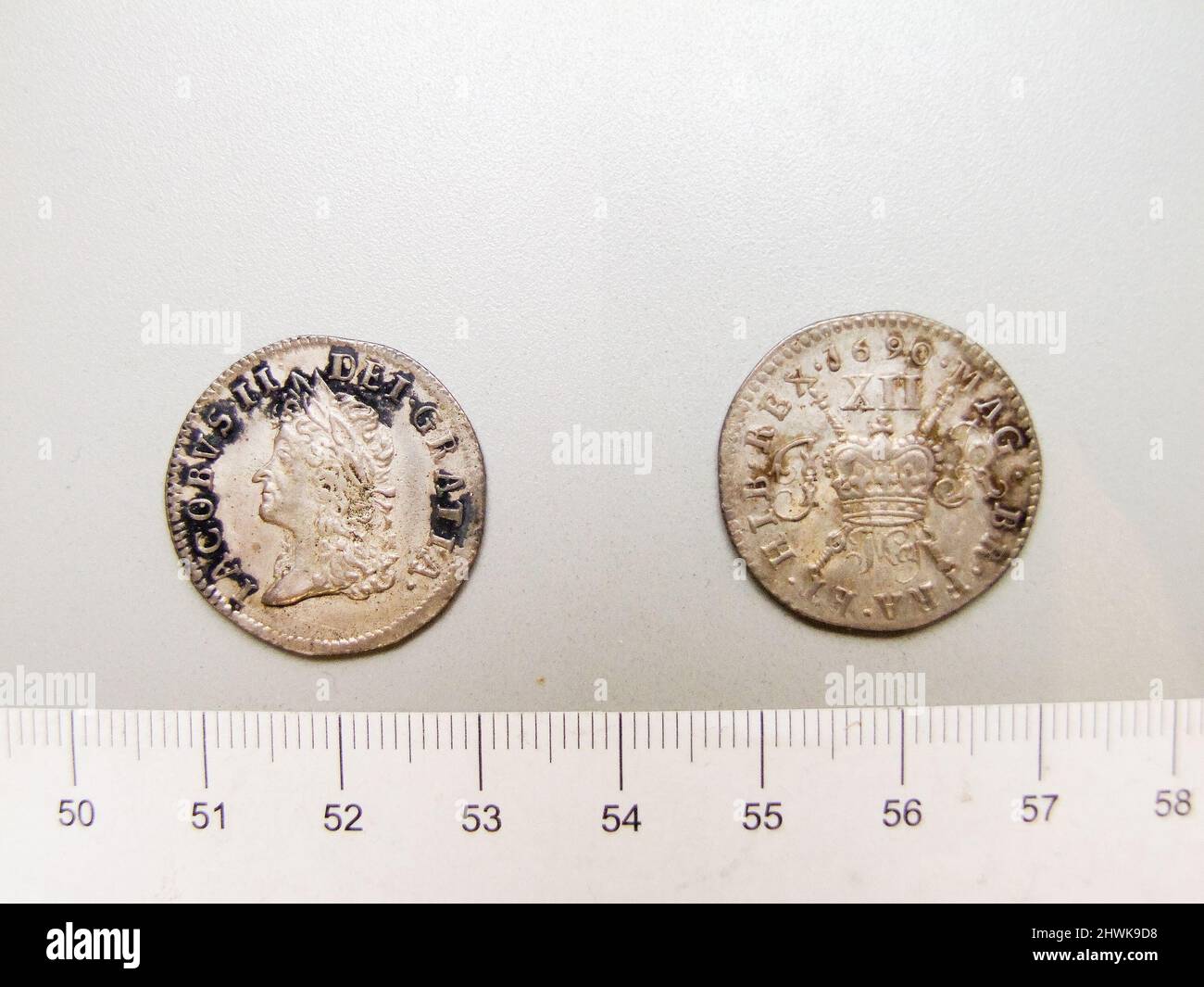 1 Shilling with King James II. Subject: James II, King of England ...