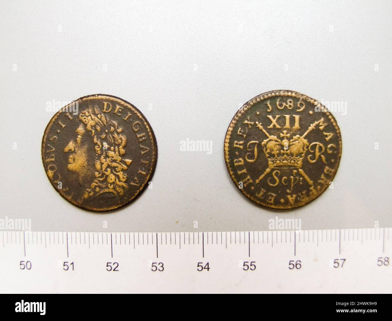 1 Shilling with King James II. Subject: James II, King of England ...