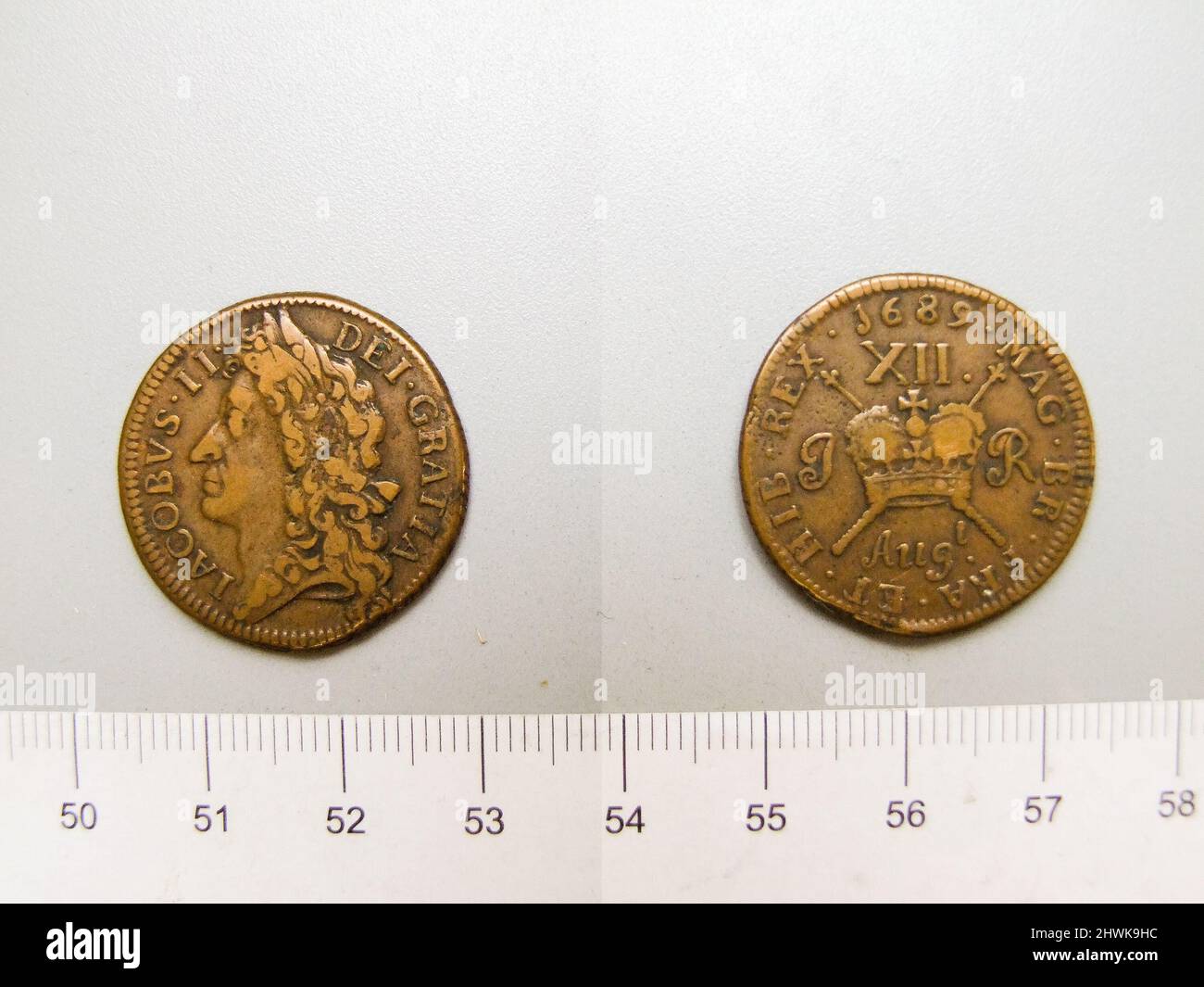 1 Shilling with King James II. Subject: James II, King of England ...