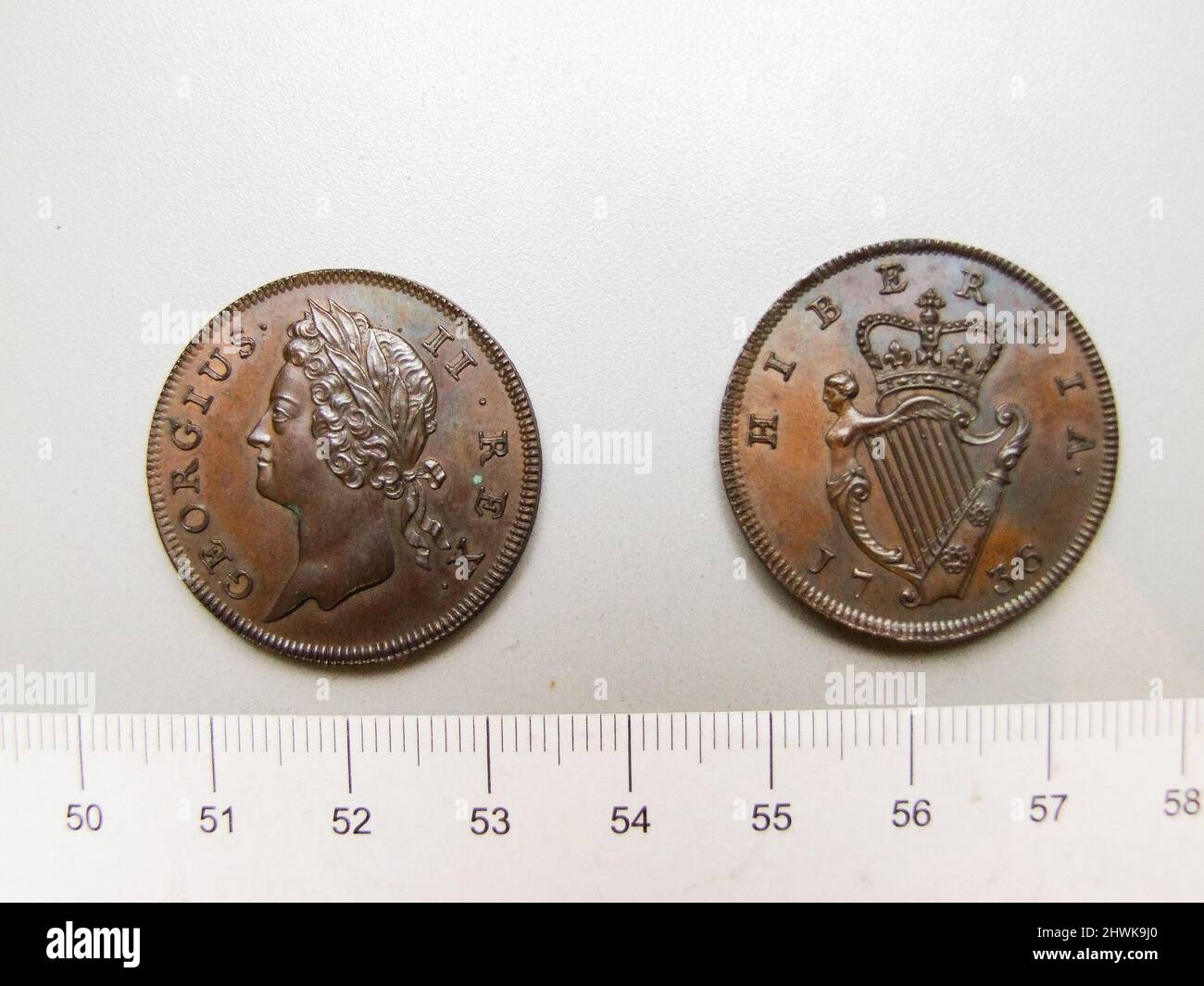 1 Penny of George II, King of England from Unknown . Ruler: George II ...