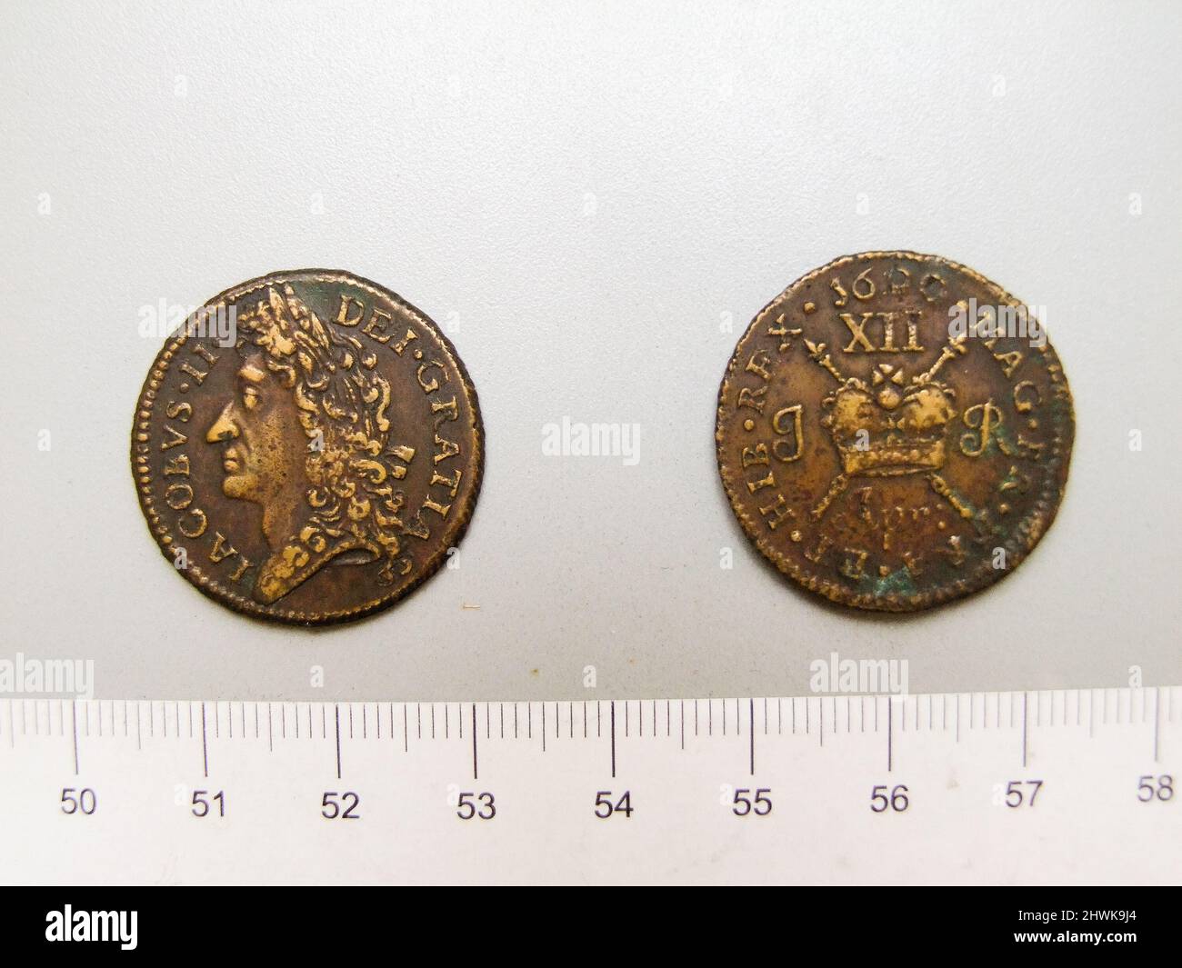 1 Shilling with King James II. Subject: James II, King of England ...