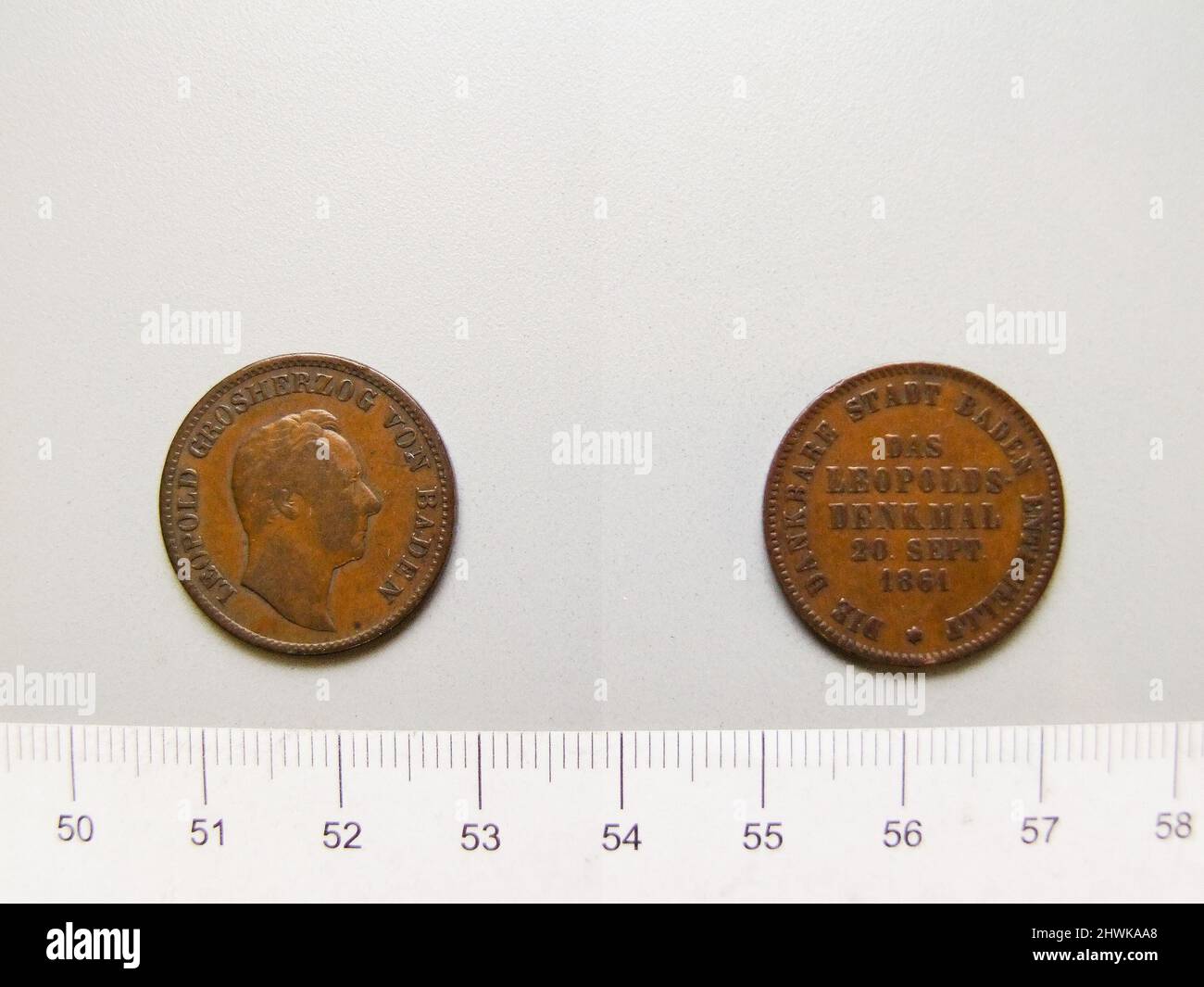 Kreuzer of Friedrich I, Großherzog von Baden from Baden. Ruler ...