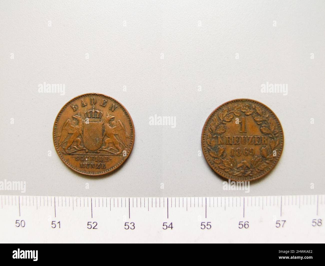 Kreuzer of Friedrich I, Großherzog von Baden from Baden. Ruler ...