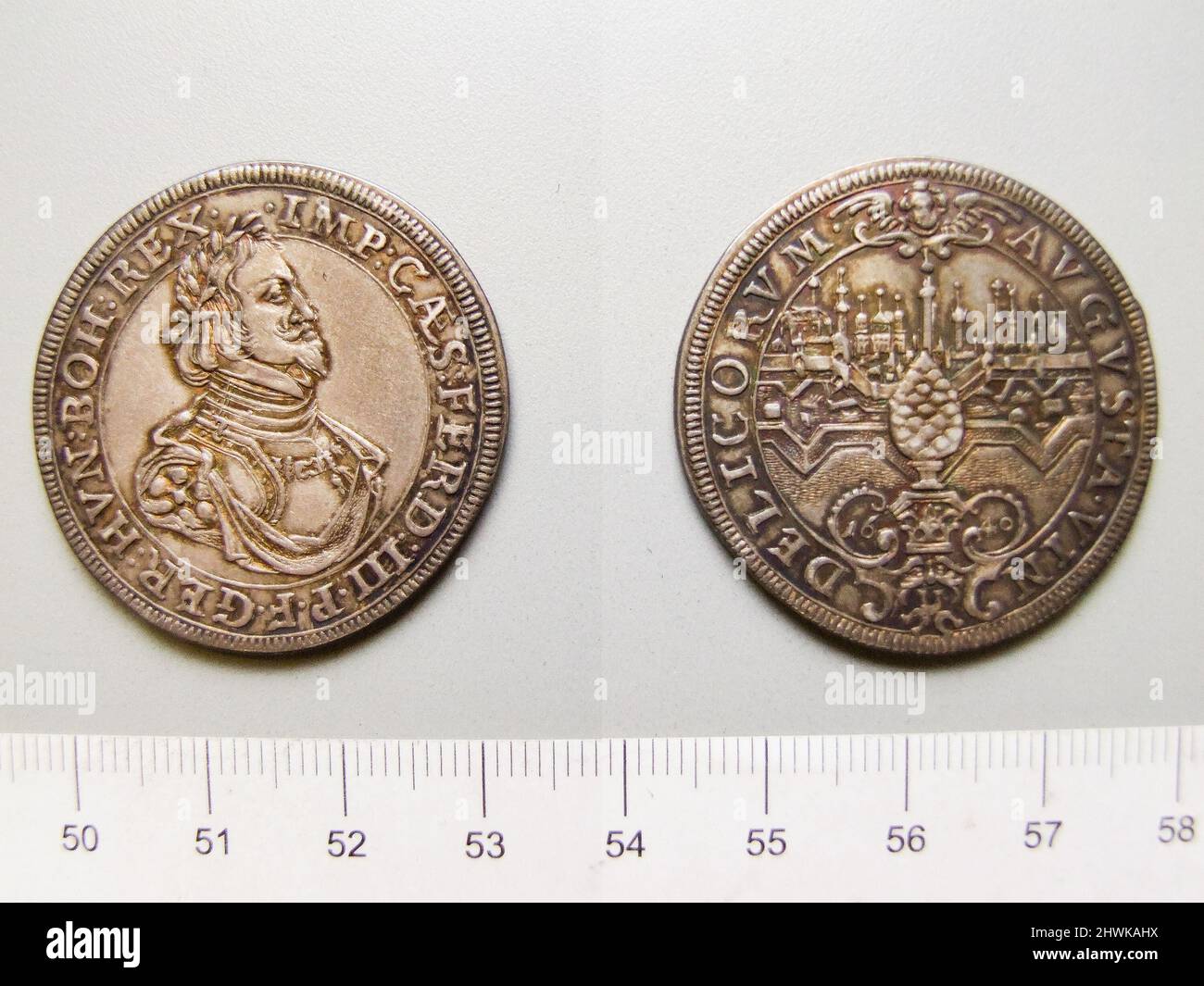 1/2 Thaler of Ferdinand III, Holy Roman Emperor from Augsburg. Ruler ...
