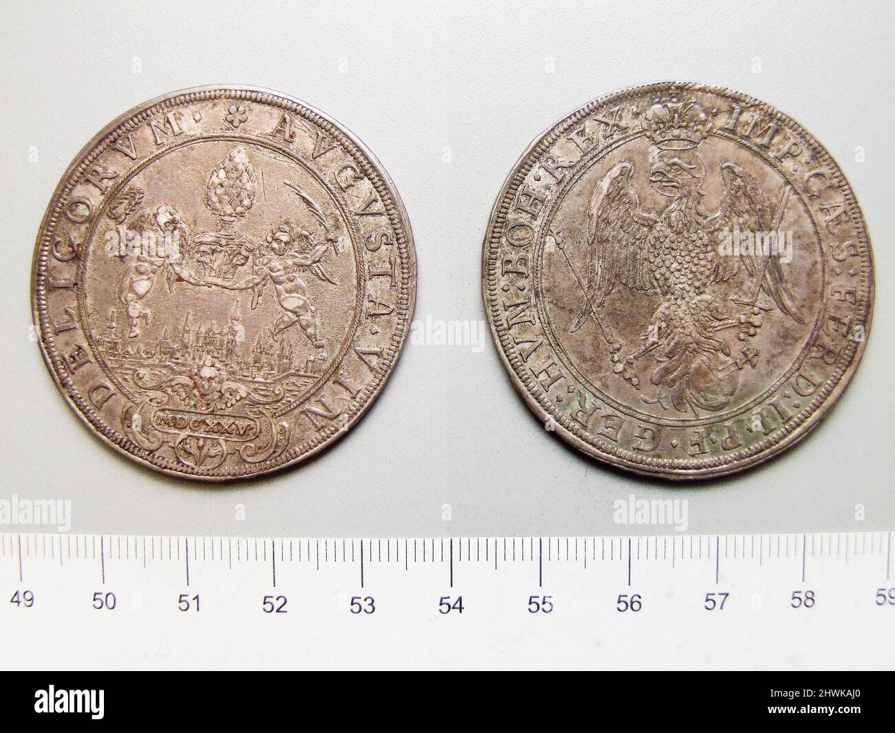 1 Thaler of Ferdinand II, Holy Roman Emperor from Augsburg. Ruler ...
