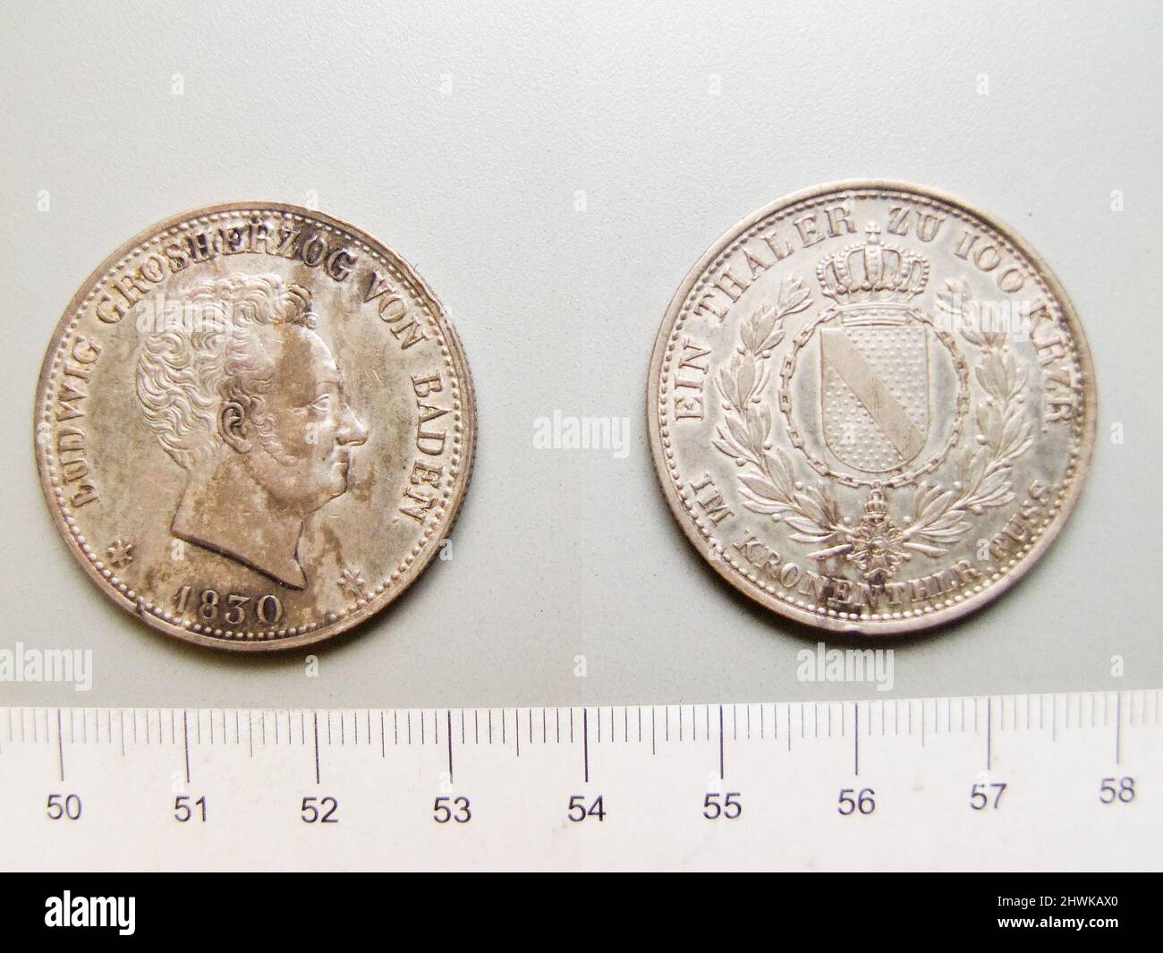 1 Thaler of Ludwig Zahringen I from Baden. Ruler: Ludwig Zahringen I ...