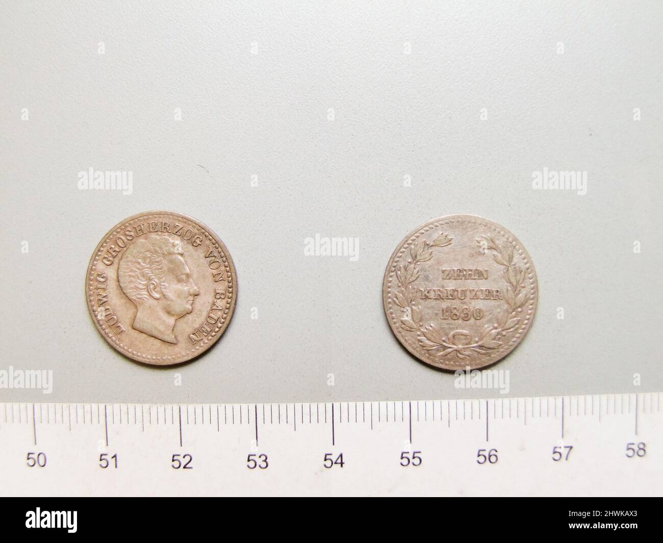 10 Kreuzer of Ludwig Zahringen I from Baden. Ruler: Ludwig Zahringen I ...