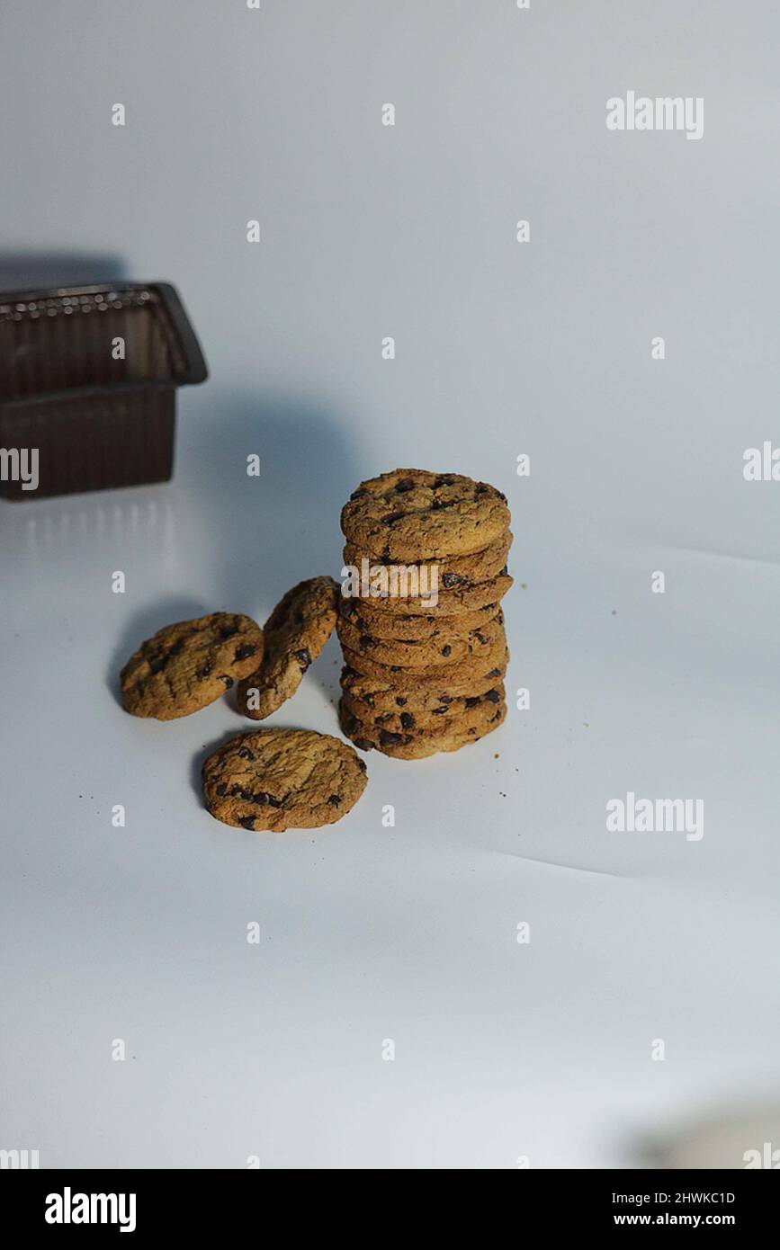 Pile of chocolate chip cookies Stock Photo - Alamy