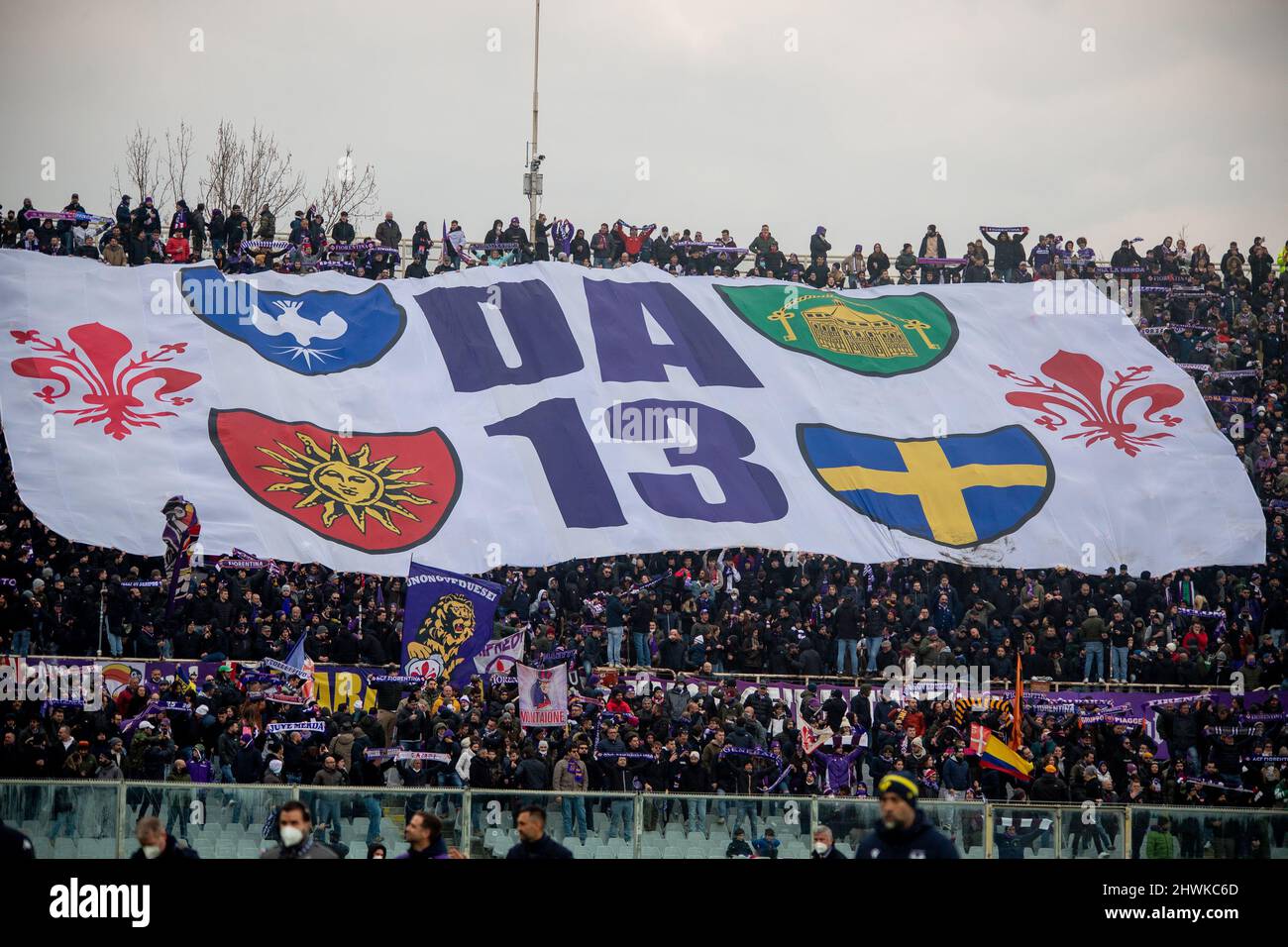 Artemio Franchi stadium, Florence, Italy, March 06, 2022, Fans of ...