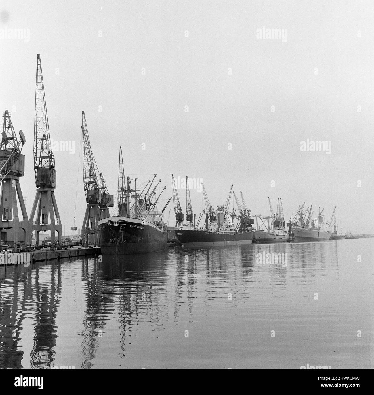 Tees Dock, full of ships. 1971.Tees Dock, full of ships. Redcar and ...