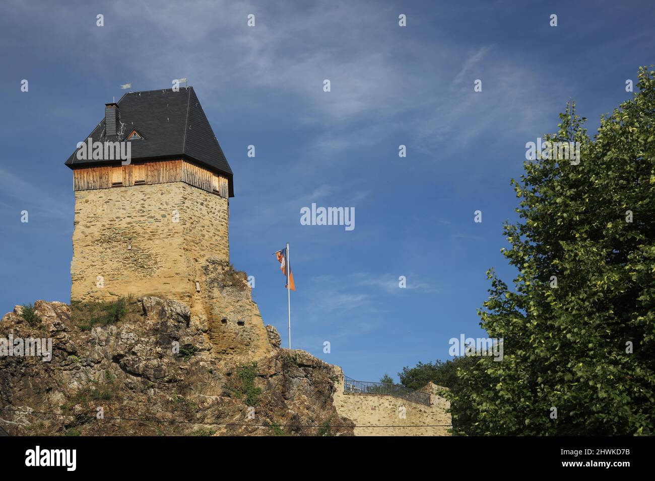 Frauenstein Castle, built in the 12th century, in Wiesbaden, Hesse ...