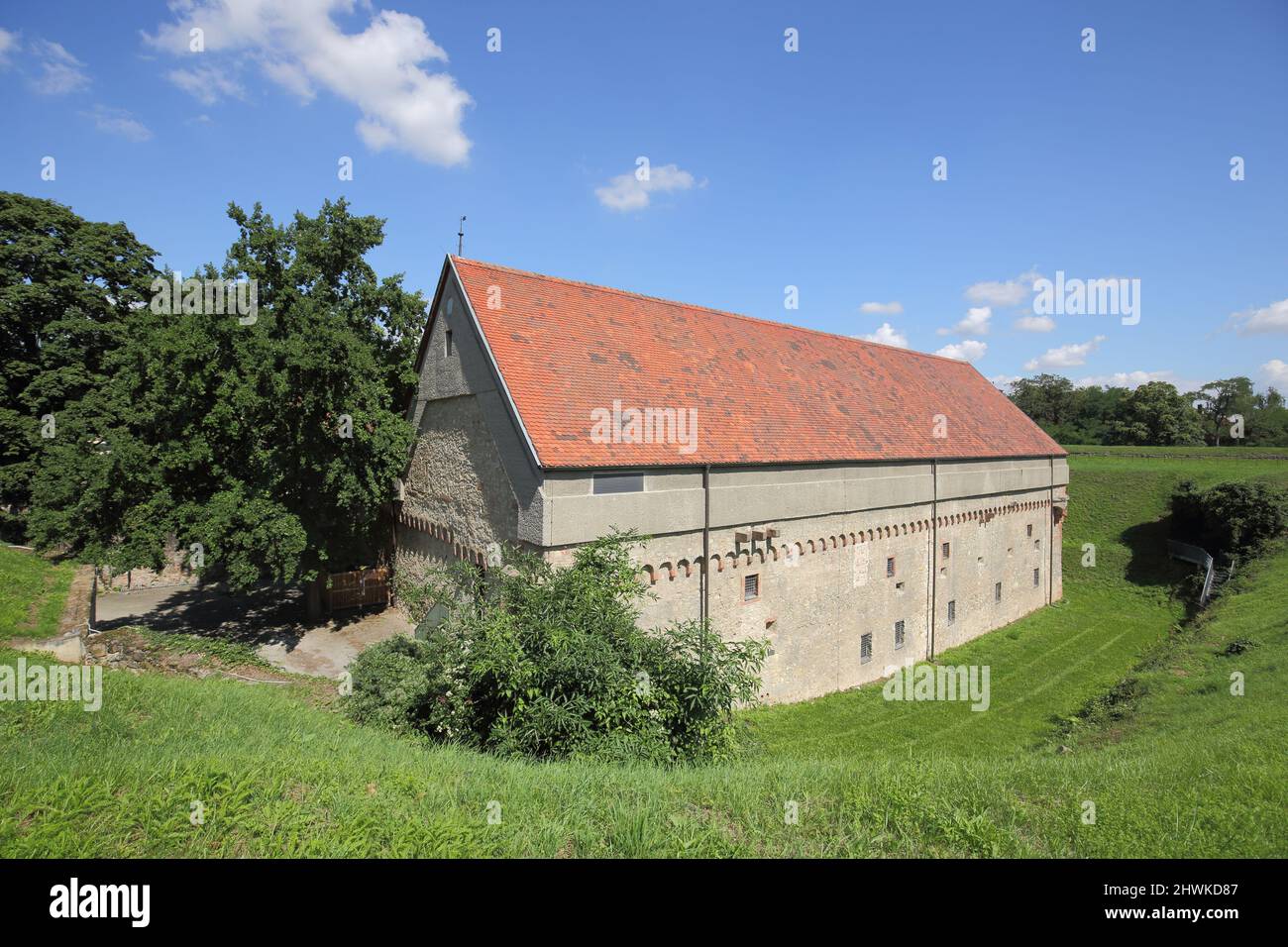 Buildings of the historic fortress, Ruesselsheim, Hesse, Germany Stock ...