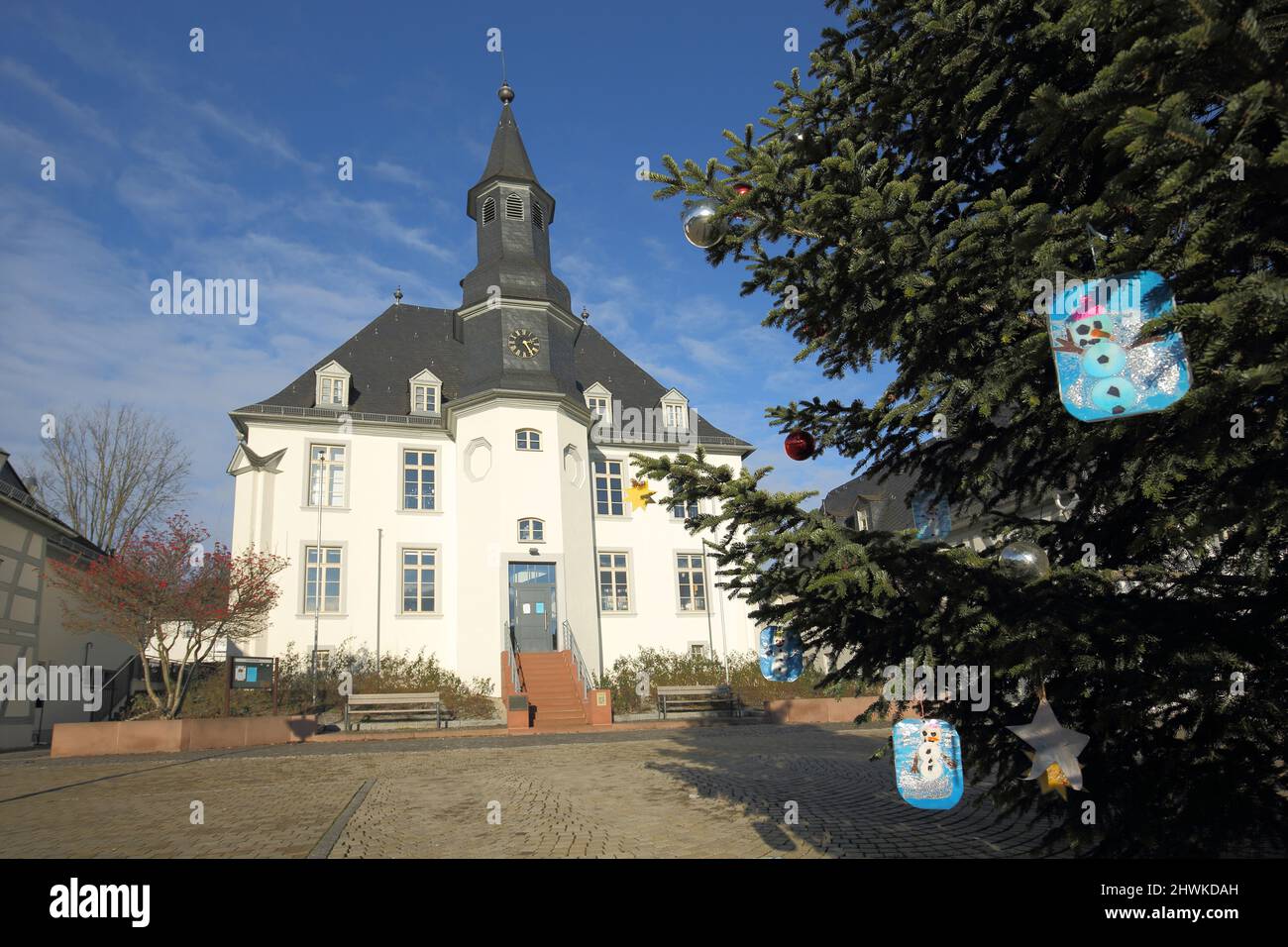Baroque Huguenot Church, built 1700-1705, with Christmas tree, in ...