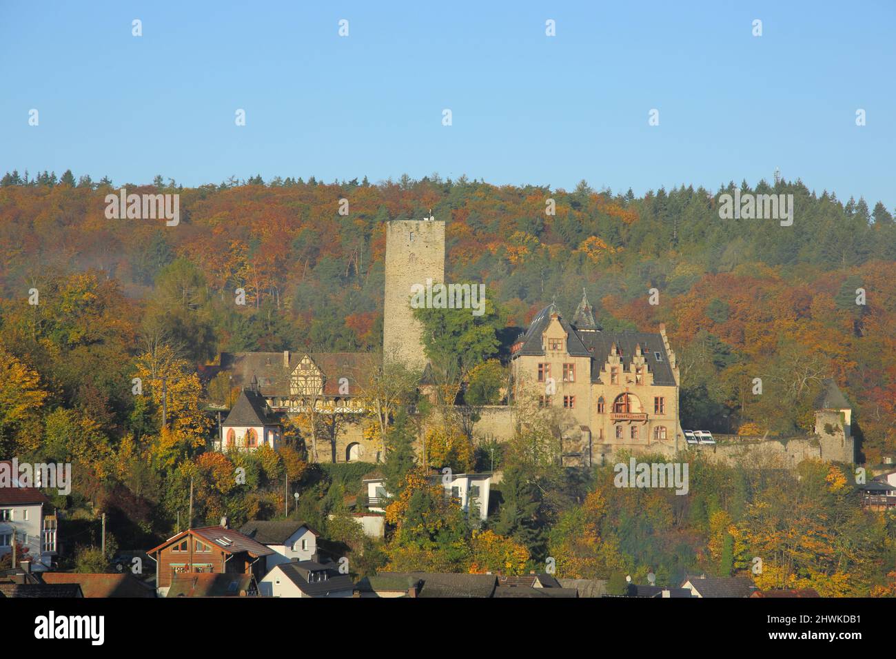 Kransberg Castle, built in the 12th century, near Usingen im Taunus ...