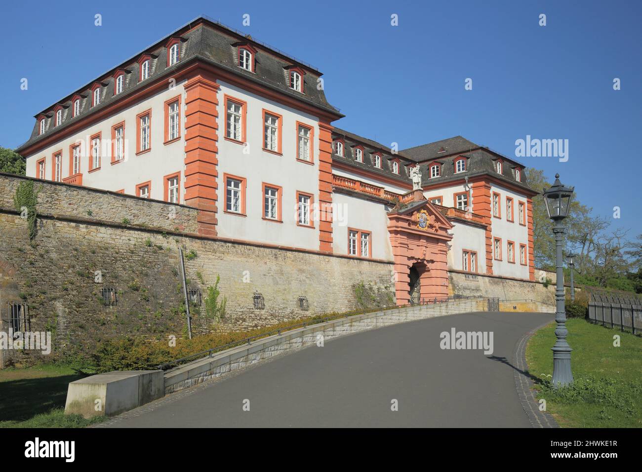 View of the commanders building of the citadel in Mainz, Rhineland ...