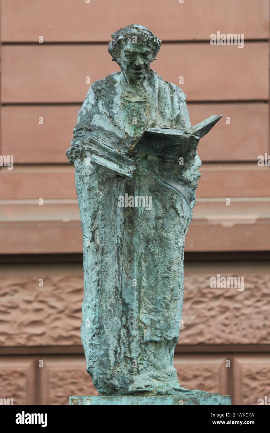 Rabanus Maurus 780-856, statue, in Mainz, Rhineland-Palatinate, Germany ...
