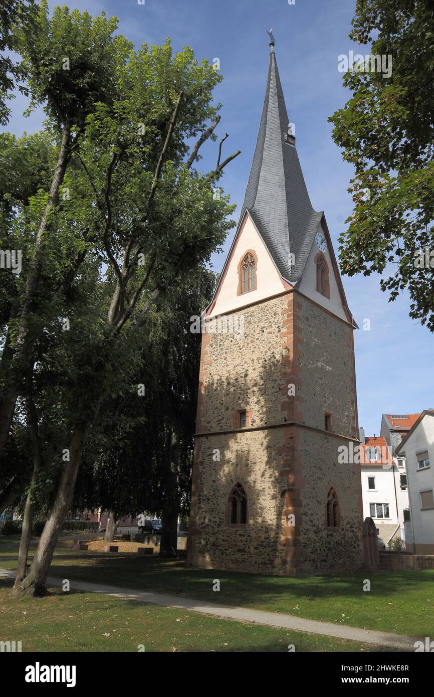 Gothic Johanniterturm built in 1492 in Nidda, Hesse, Germany Stock ...