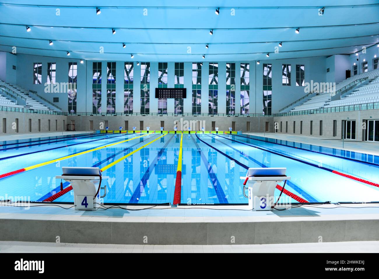 Indoor swimming pool with diving board hi-res stock photography and ...