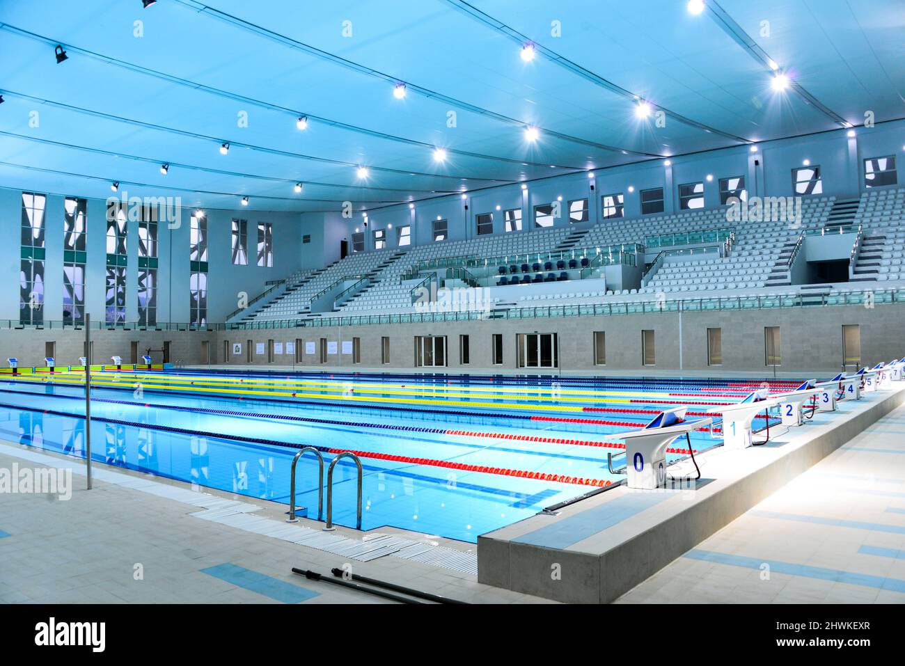 Lanes of a competition swimming pool Stock Photo - Alamy