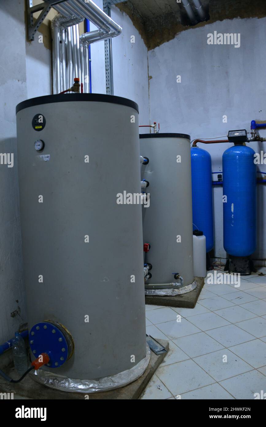 Image background of inside mechanical room of pipeline system for ...