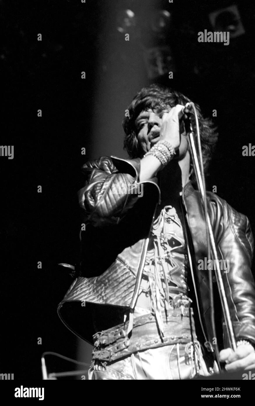 The Rolling Stones performing in concert.Singer Mick Jagger. September ...