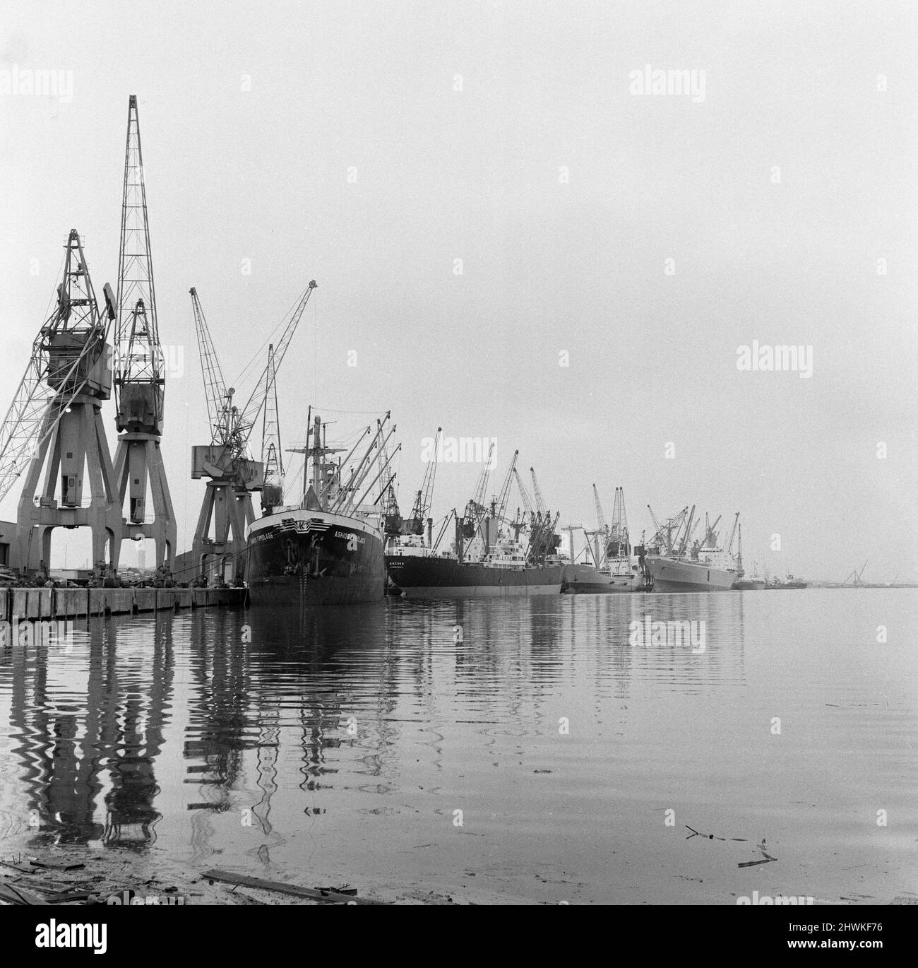 Tees Dock, full of ships. 1971.Tees Dock, full of ships. Redcar and ...
