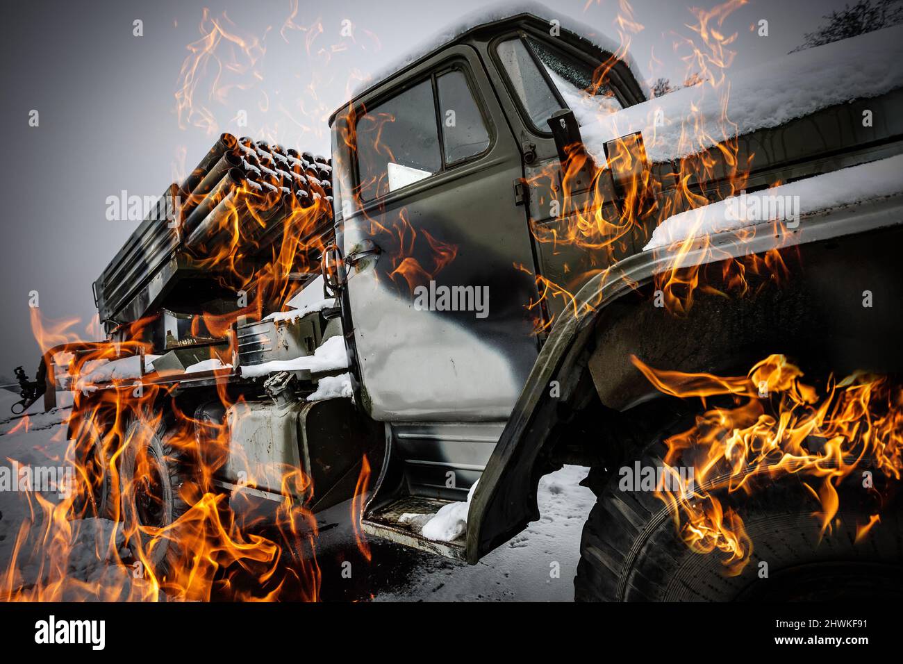 Volley rocket fire system hi-res stock photography and images - Alamy