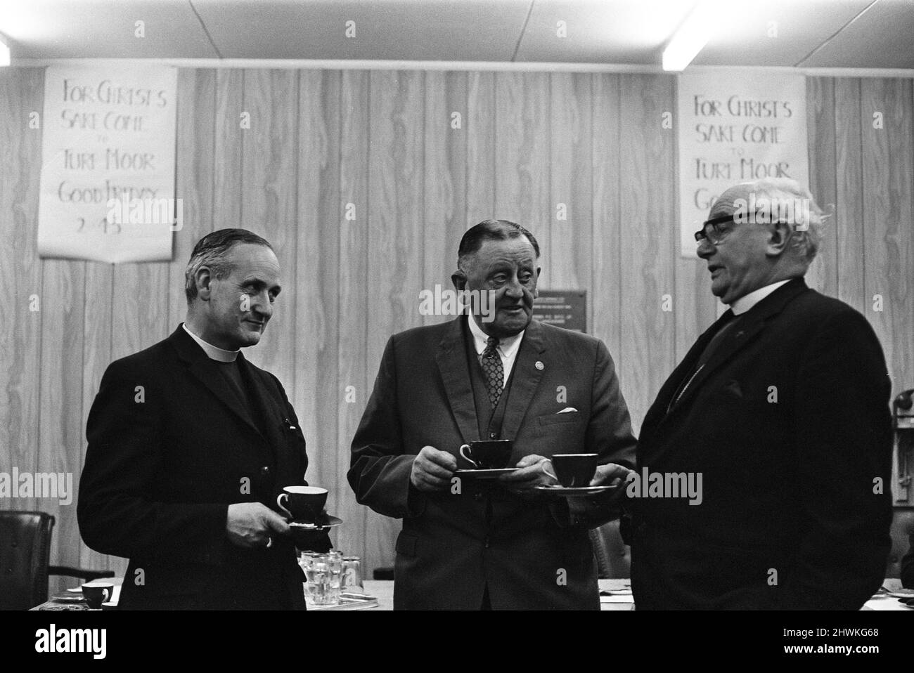 Bob Lord, Burnley Football Club Chairman, with the Bishop of Blackburn ...