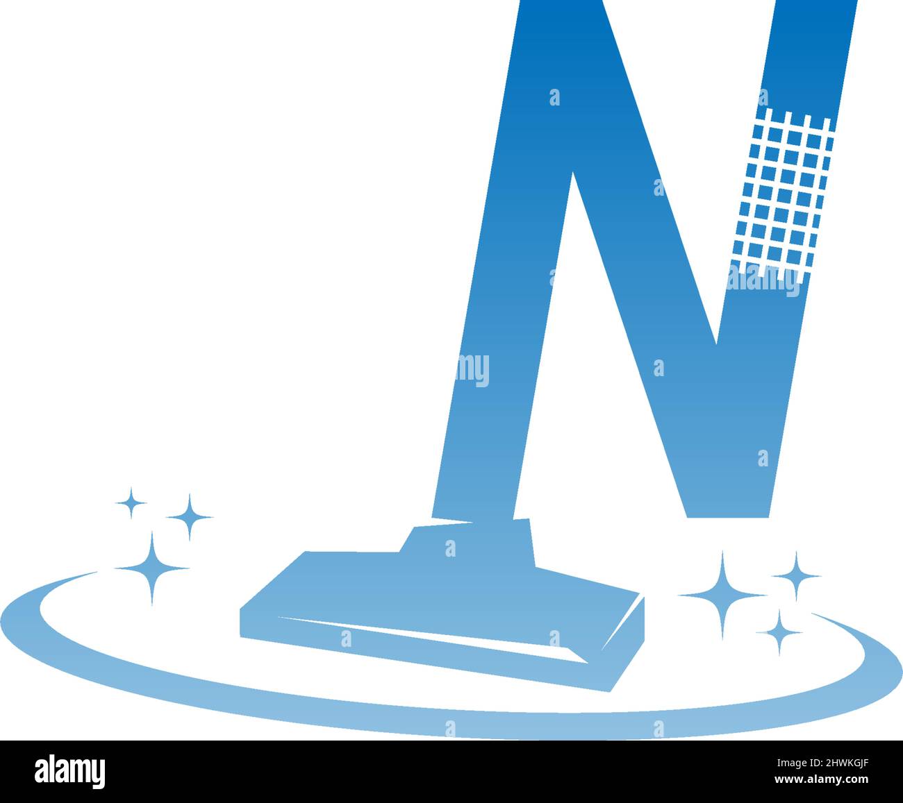 Cleaning service logo illustration with letter N icon template vector ...